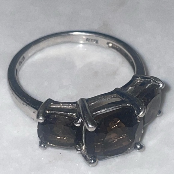 STS | Jewelry | Genuine Smoky Quartz 3 Stone Ring 925 Sts 225 Ct | Poshmark